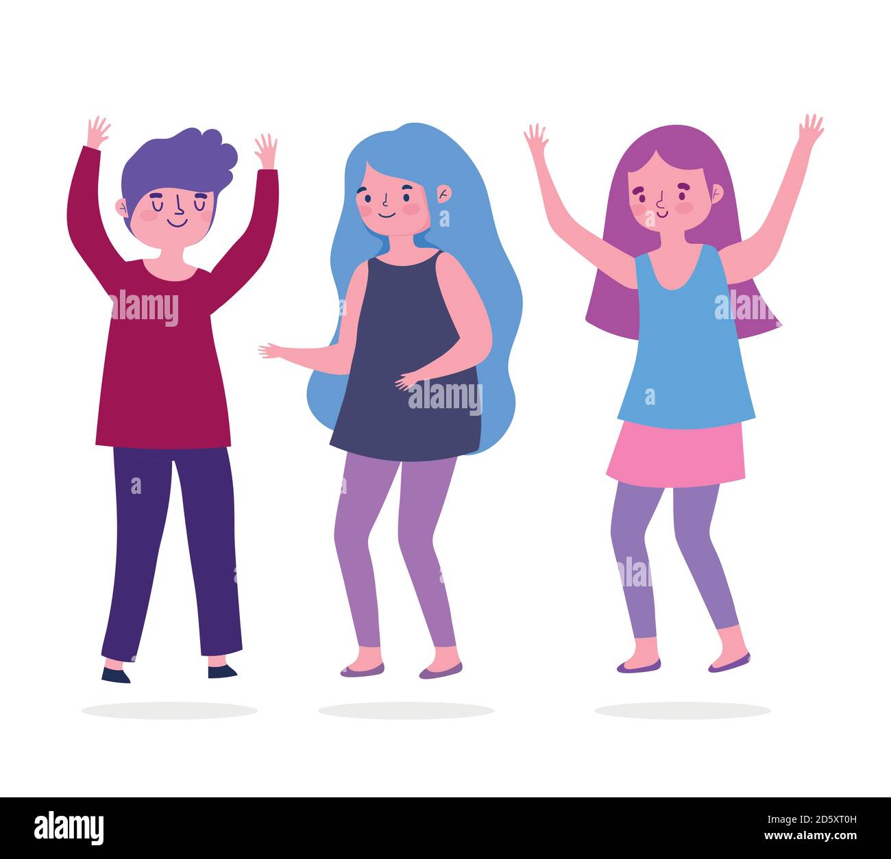 people young cartoon character celebrating vector illustration Stock ...