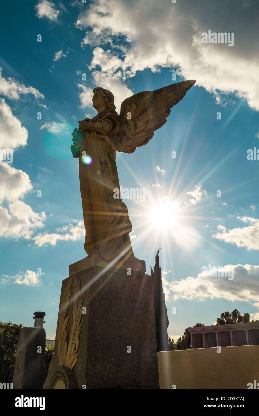 The angel lighted by the sun Stock Photo - Alamy