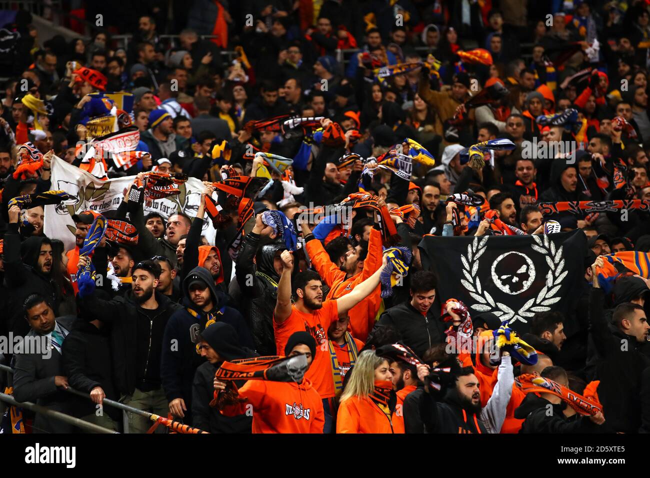 APOEL Nicosia's fans show their support in the stands Stock Photo - Alamy