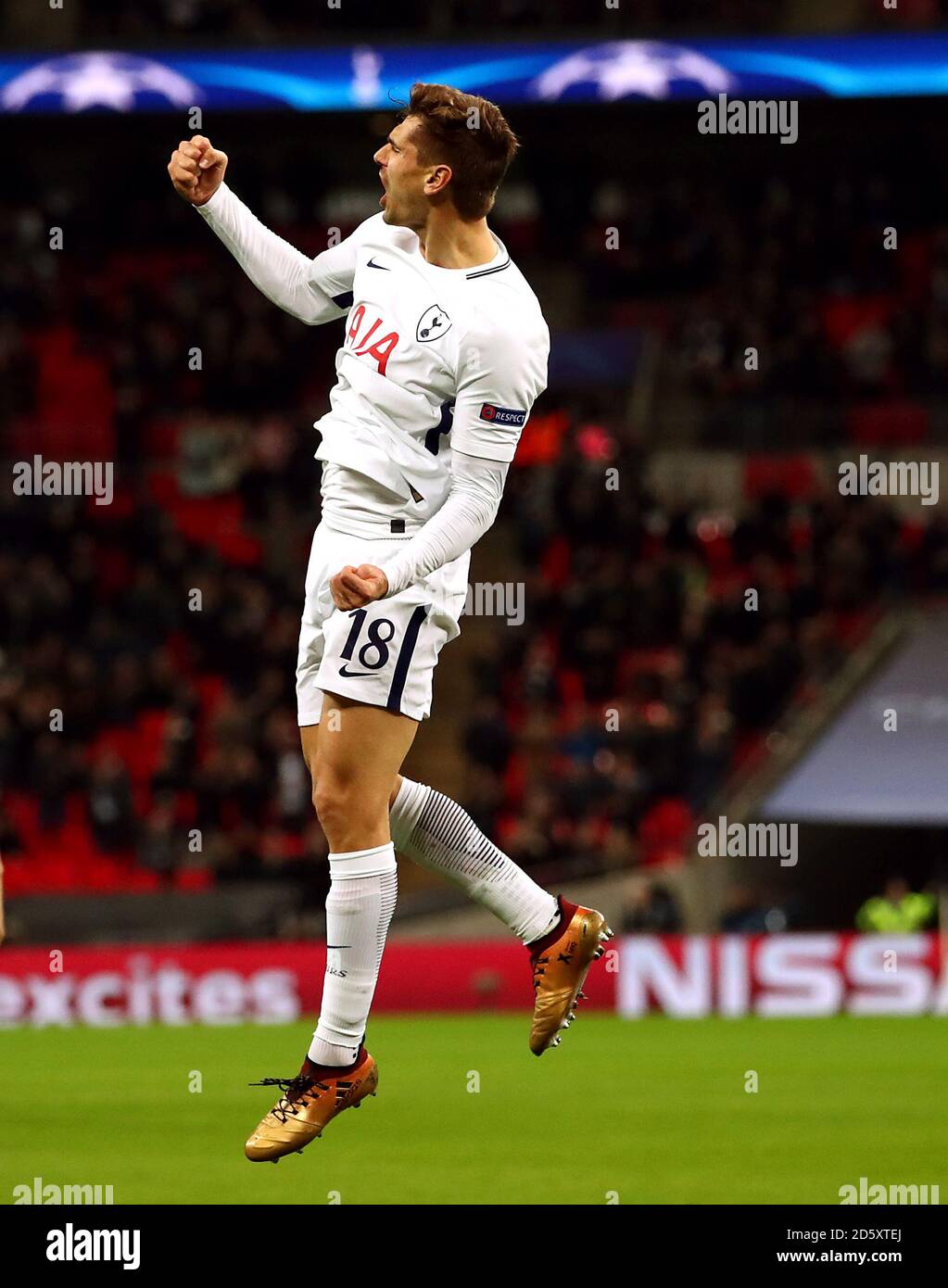 Tottenham hotspurs fernando llorente celebrates scoring hi-res stock ...