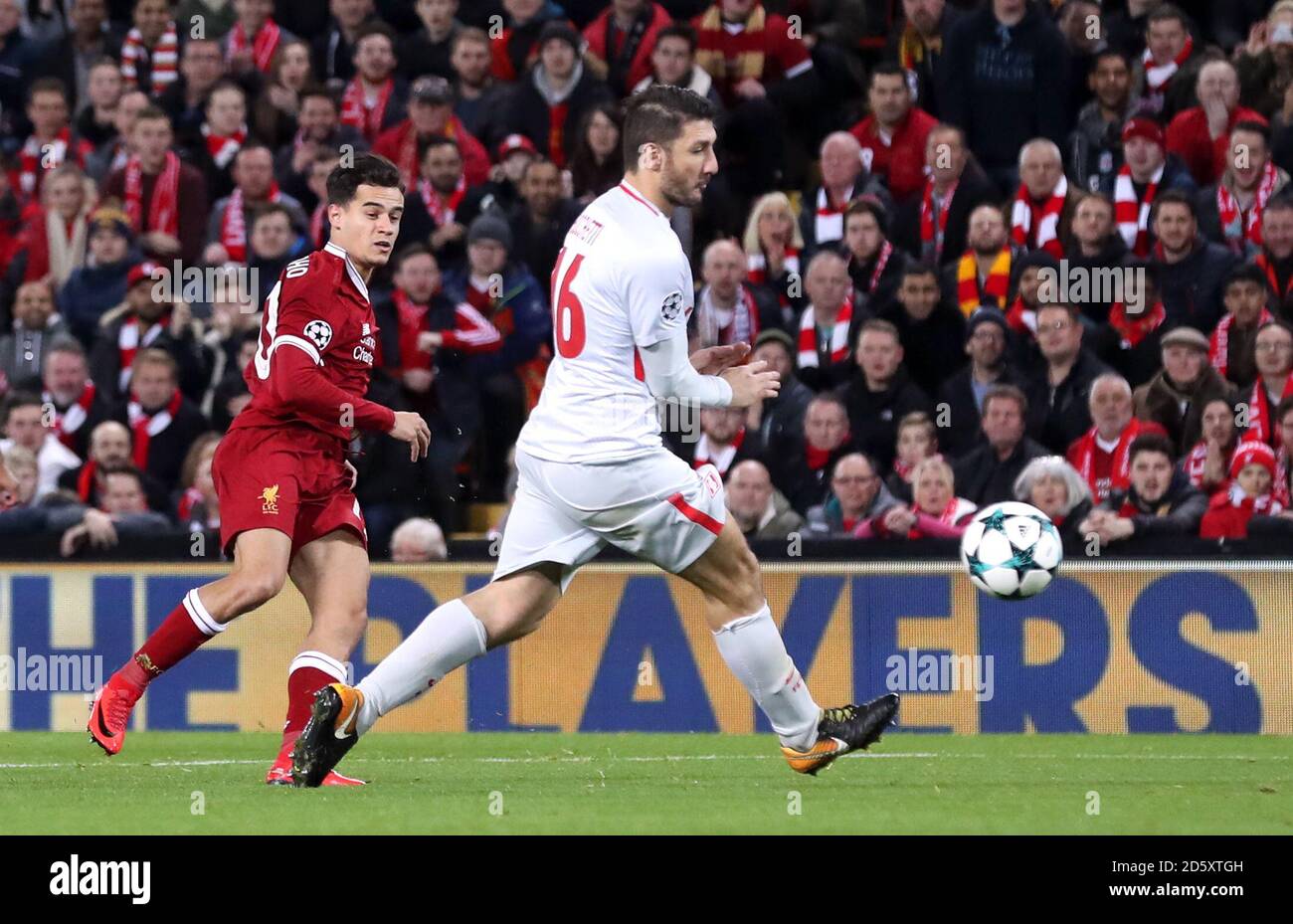 Soccer football ucl group stage fc full length goal hi-res stock ...