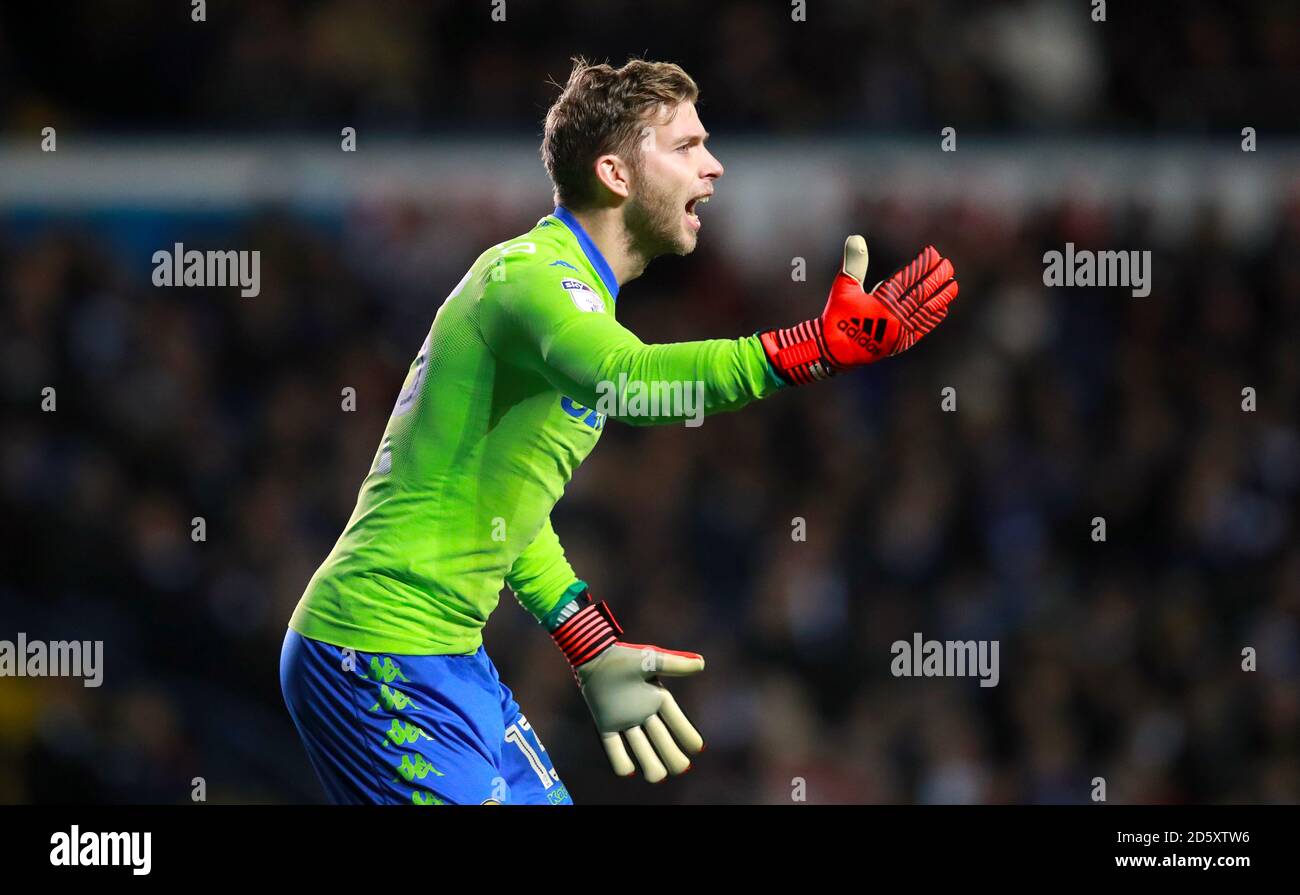 Leeds United goalkeeper Felix Wiedwald Stock Photo - Alamy