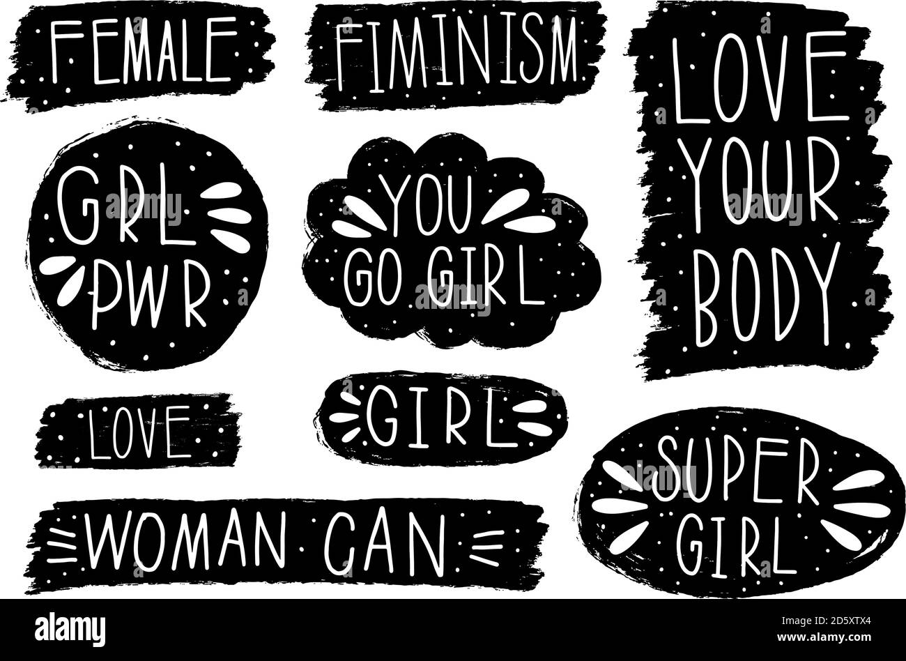 Collection hand drawn communicate feminism speech. Design element ...