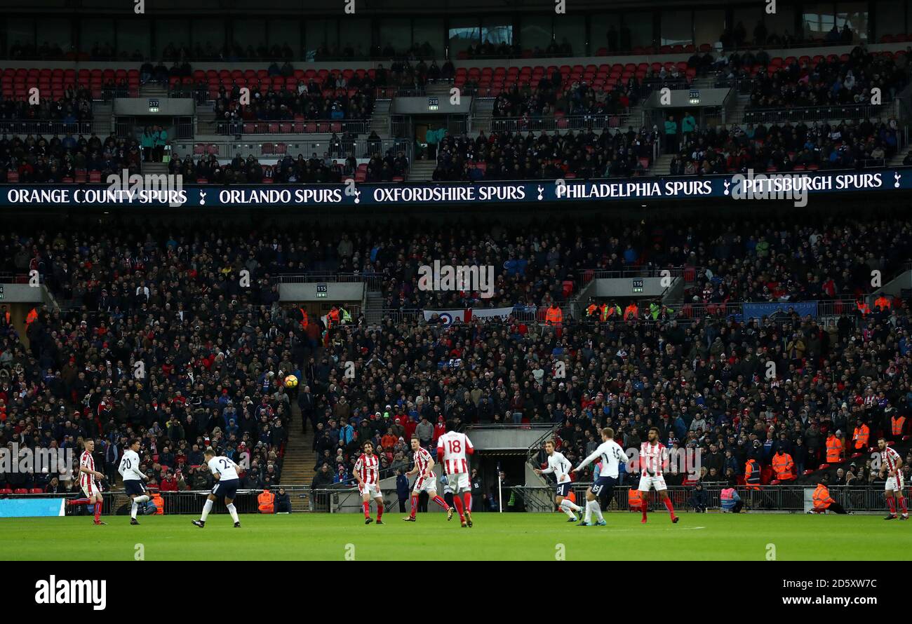 Stoke City fans in the stands Stock Photo - Alamy