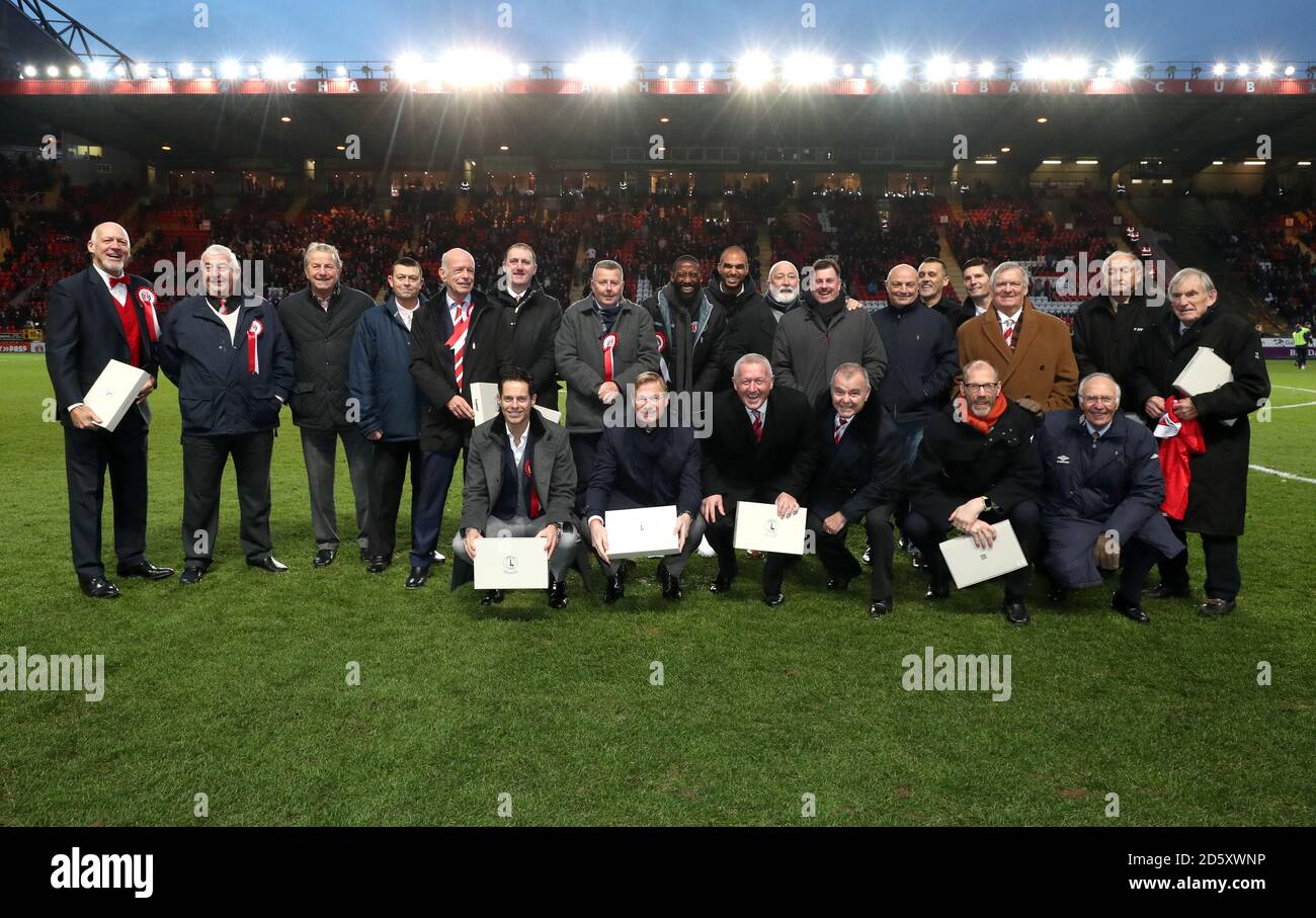Charlton Athletic former players and Directors receive a commemorative ...