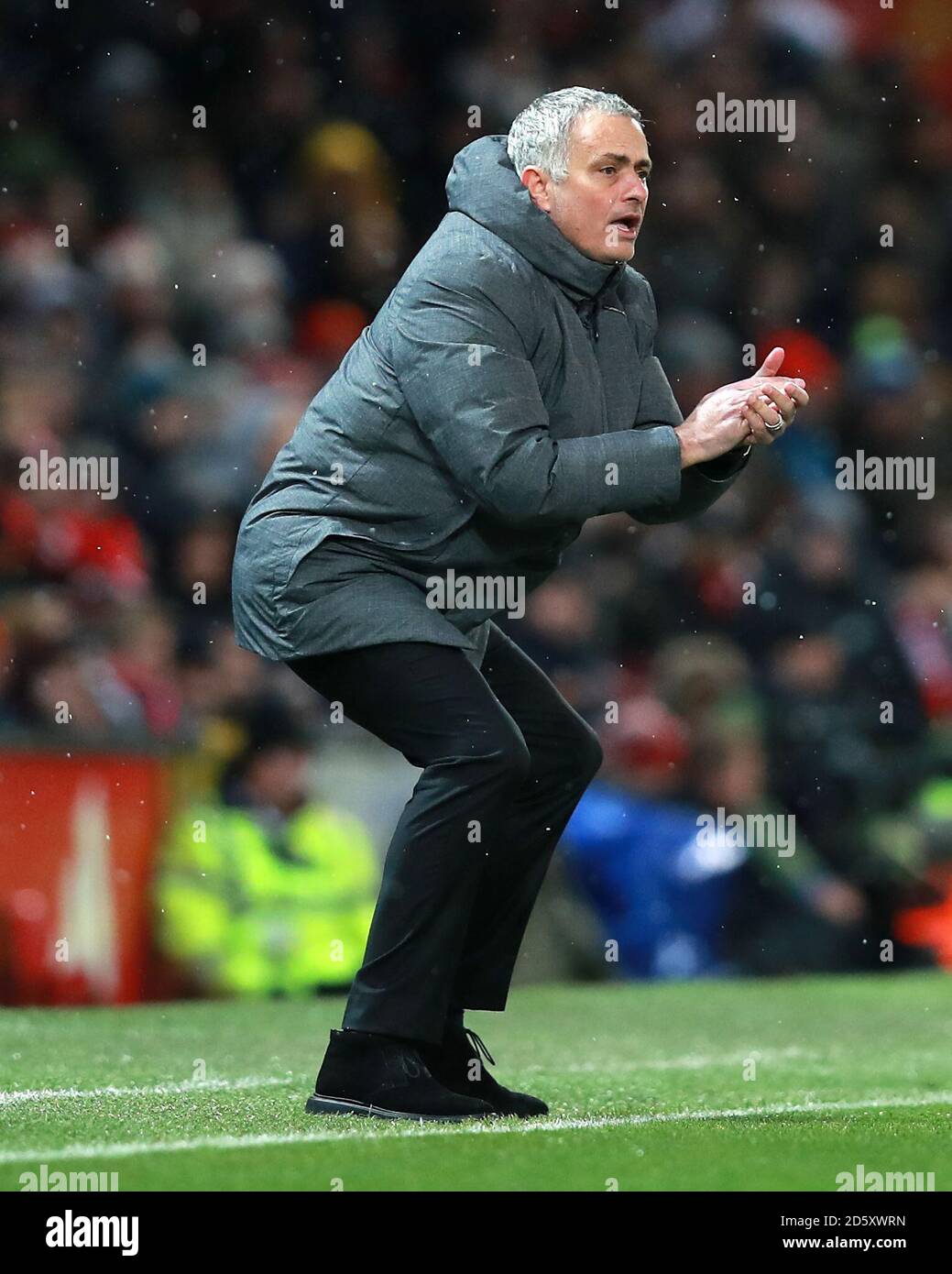 Manchester United manager Jose Mourinho gestures on the touchline Stock ...