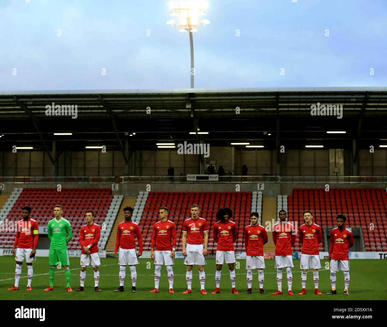 Manchester United line-up before kick-off Stock Photo - Alamy