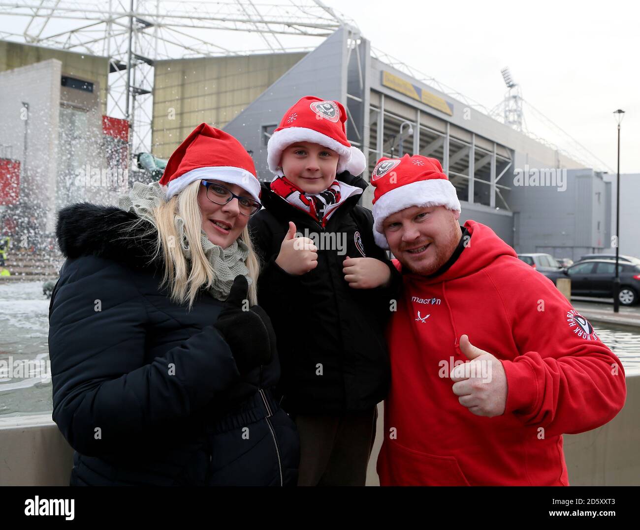 Sheffield United fans with Santa hats show support for their team Stock ...