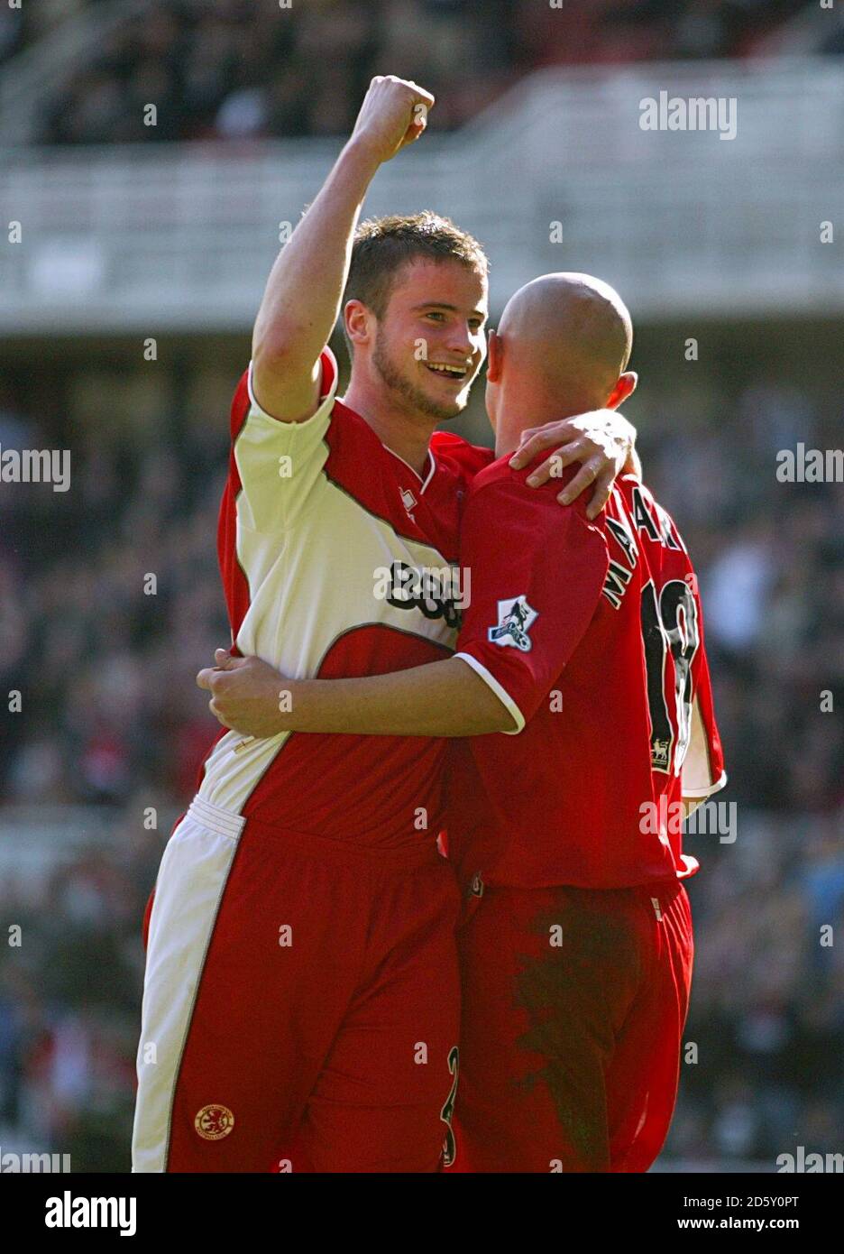 Middlesbrough's Massimo Maccarone celebrates his goal with Matthew ...