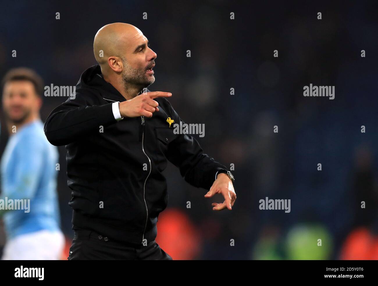 Manchester City manager Pep Guardiola celebrates winning the penalty ...