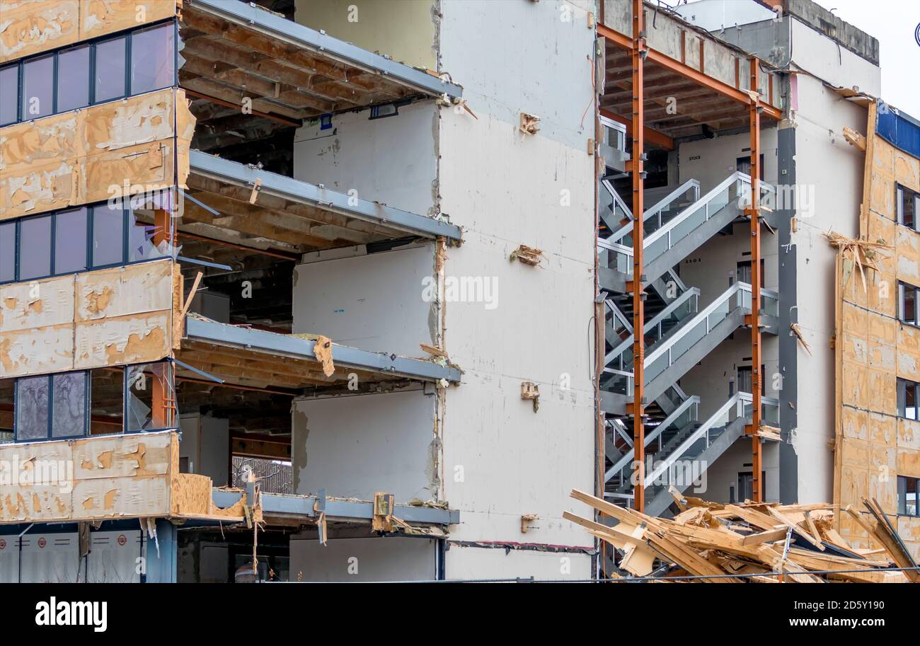 Austria, Linz, demolition of an office building Stock Photo - Alamy