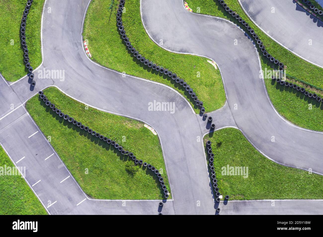 Aerial view of go-kart track Stock Photo - Alamy