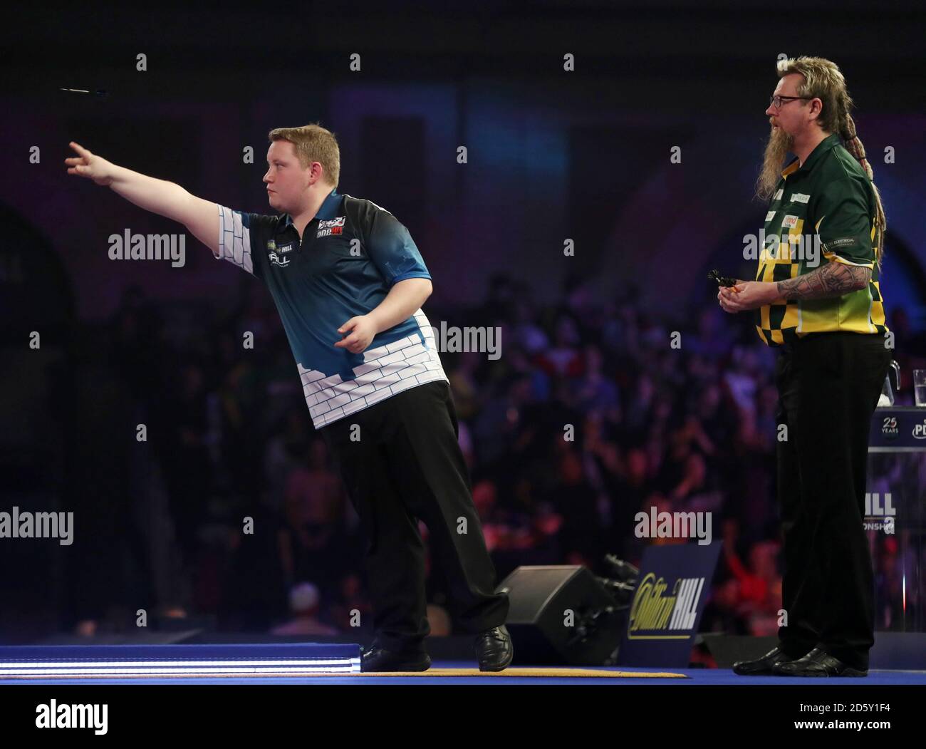 Martin Schindler (left) during day seven of the William Hill World ...