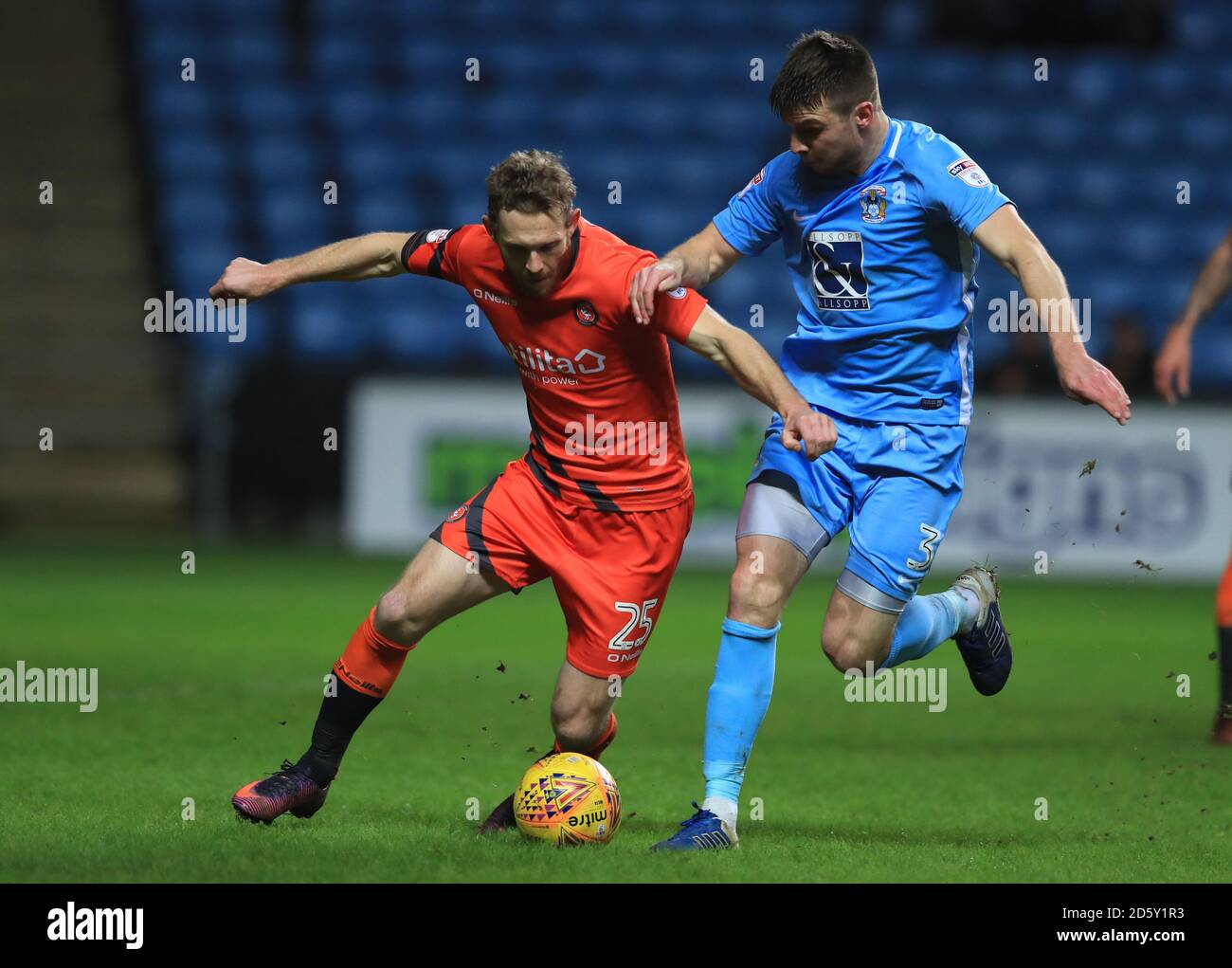 Coventry City's Chris Stokes and Wycombe Wanderers' Craig Mackail-Smith ...