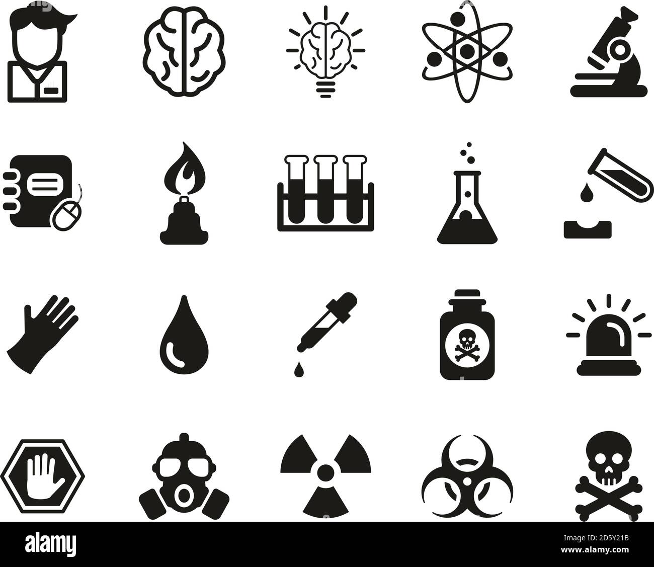 Chemistry Or Chemist Icons Black & White Set Big Stock Vector Image ...