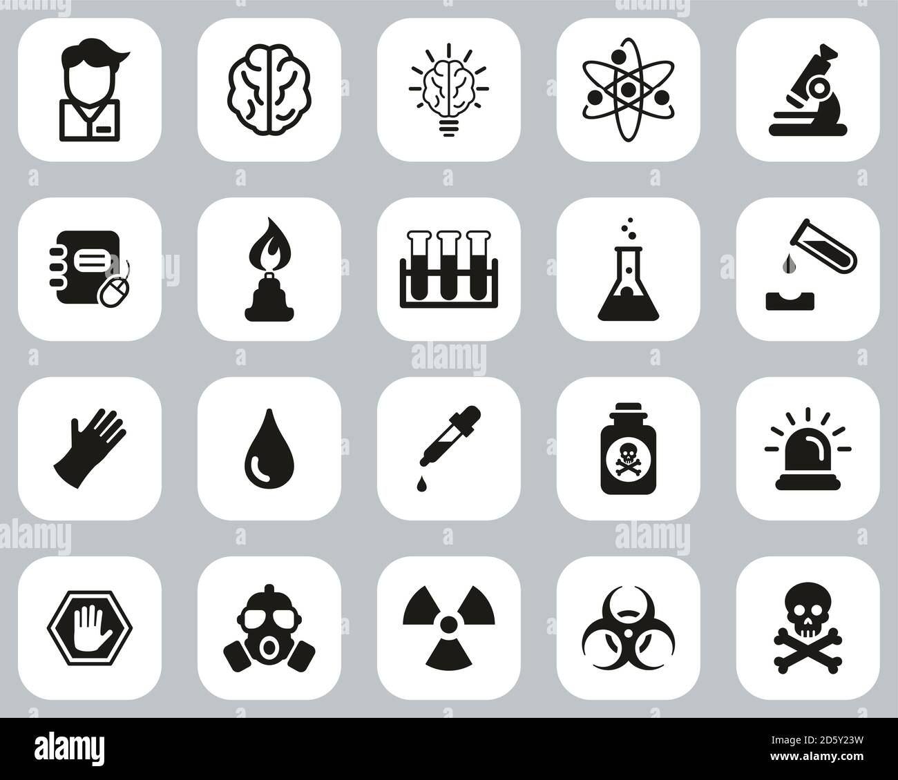 Chemistry Or Chemist Icons Black & White Flat Design Set Big Stock ...