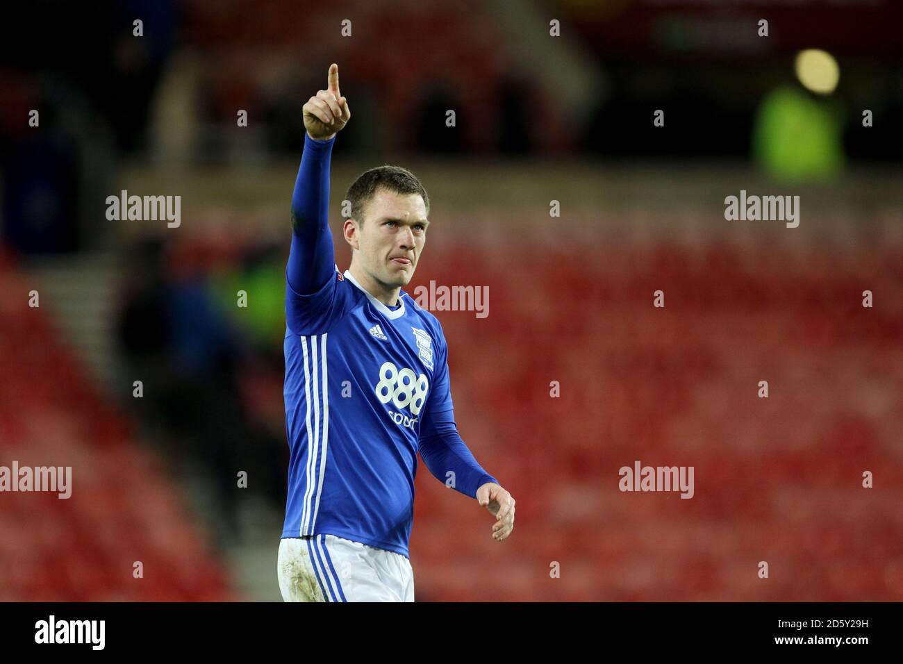 Birmingham City's Craig Gardner points to Birmingham fans Stock Photo ...
