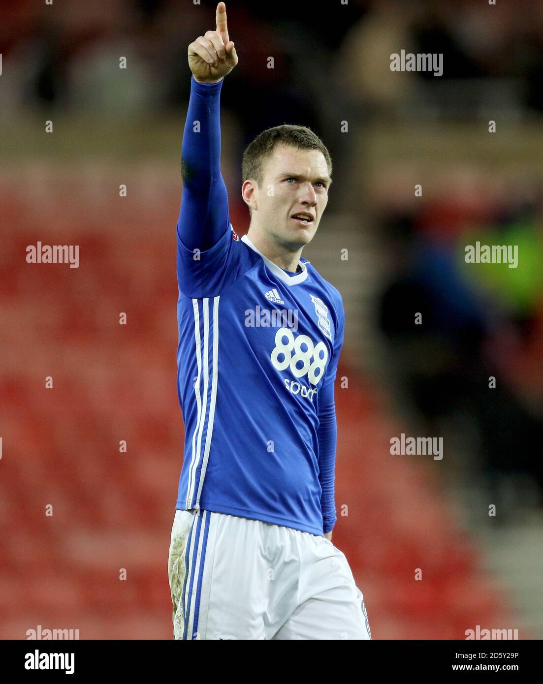 Birmingham City's Craig Gardner points to Birmingham fans Stock Photo ...
