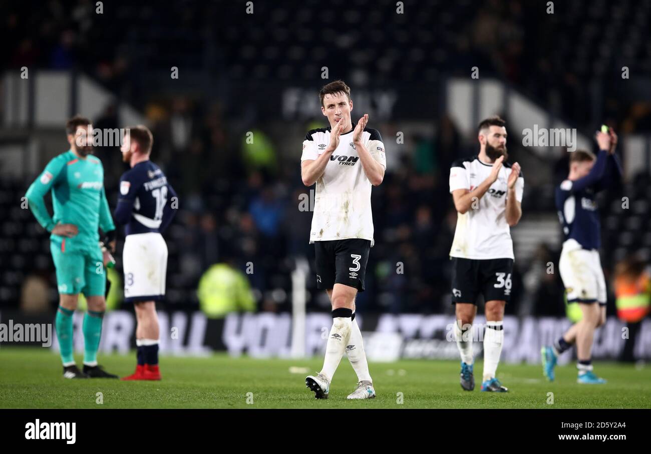 Derby countys craig forsyth applauds fans hi-res stock photography and ...
