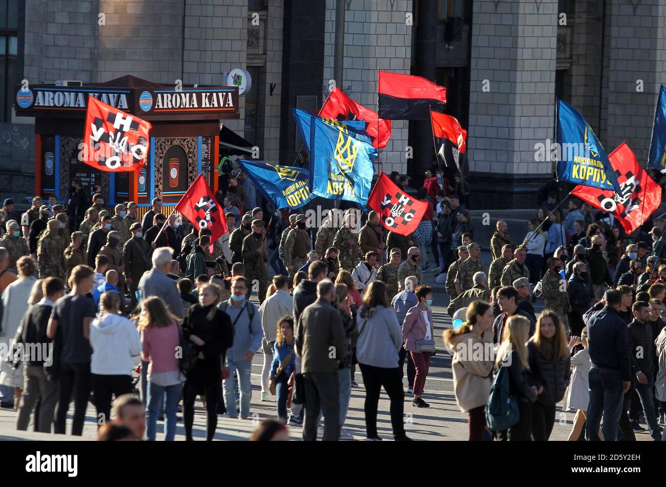 Kiev, Ukraine. 14th Oct, 2020. Activists of Ukrainian nationalist ...