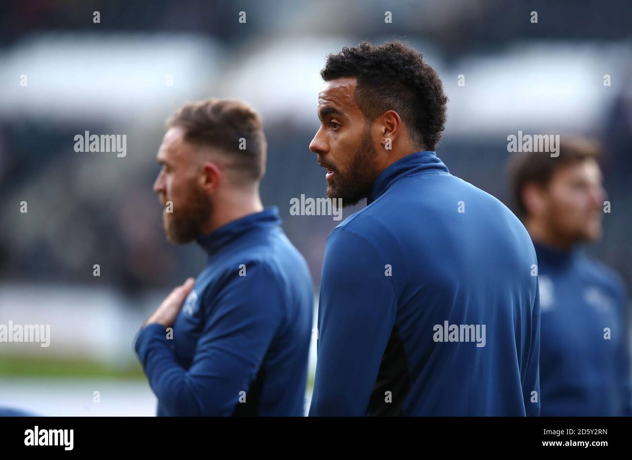 Derby County's Tom Huddlestone during the pre-match warm up Stock Photo ...