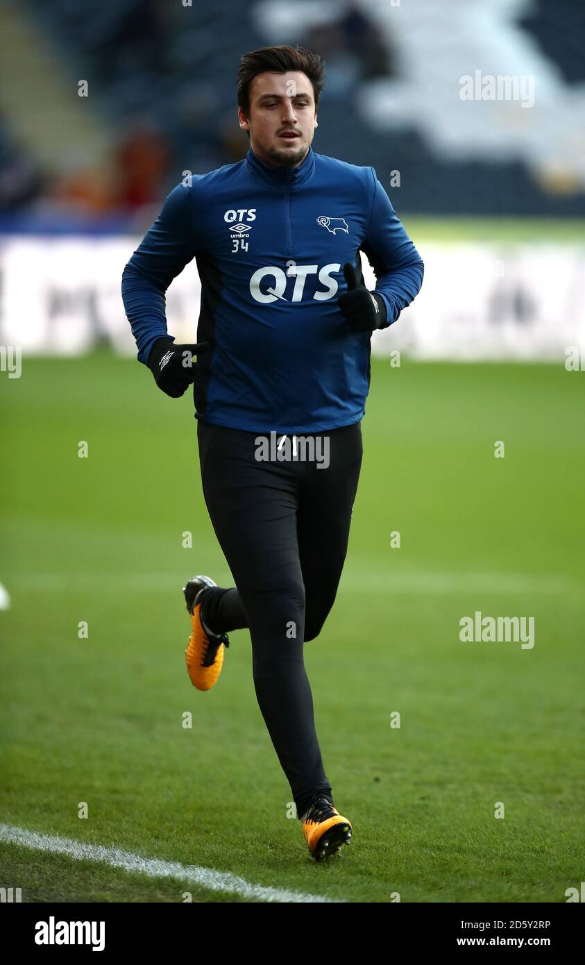 Derby County's George Thorne during the pre-match warm up Stock Photo ...