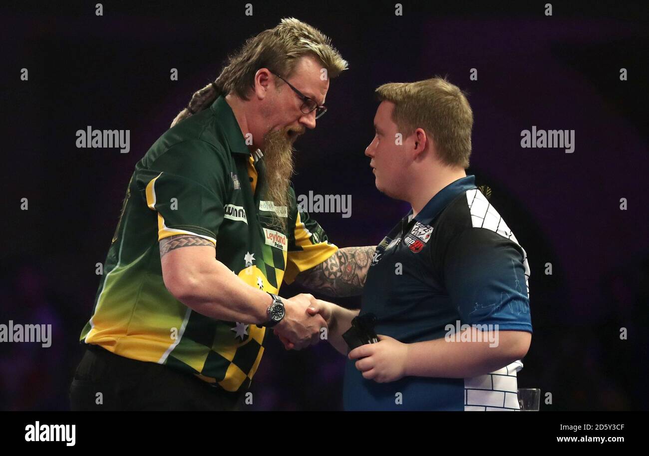 Simon Whitlock (left) and Martin Schindler (right) during day seven of ...