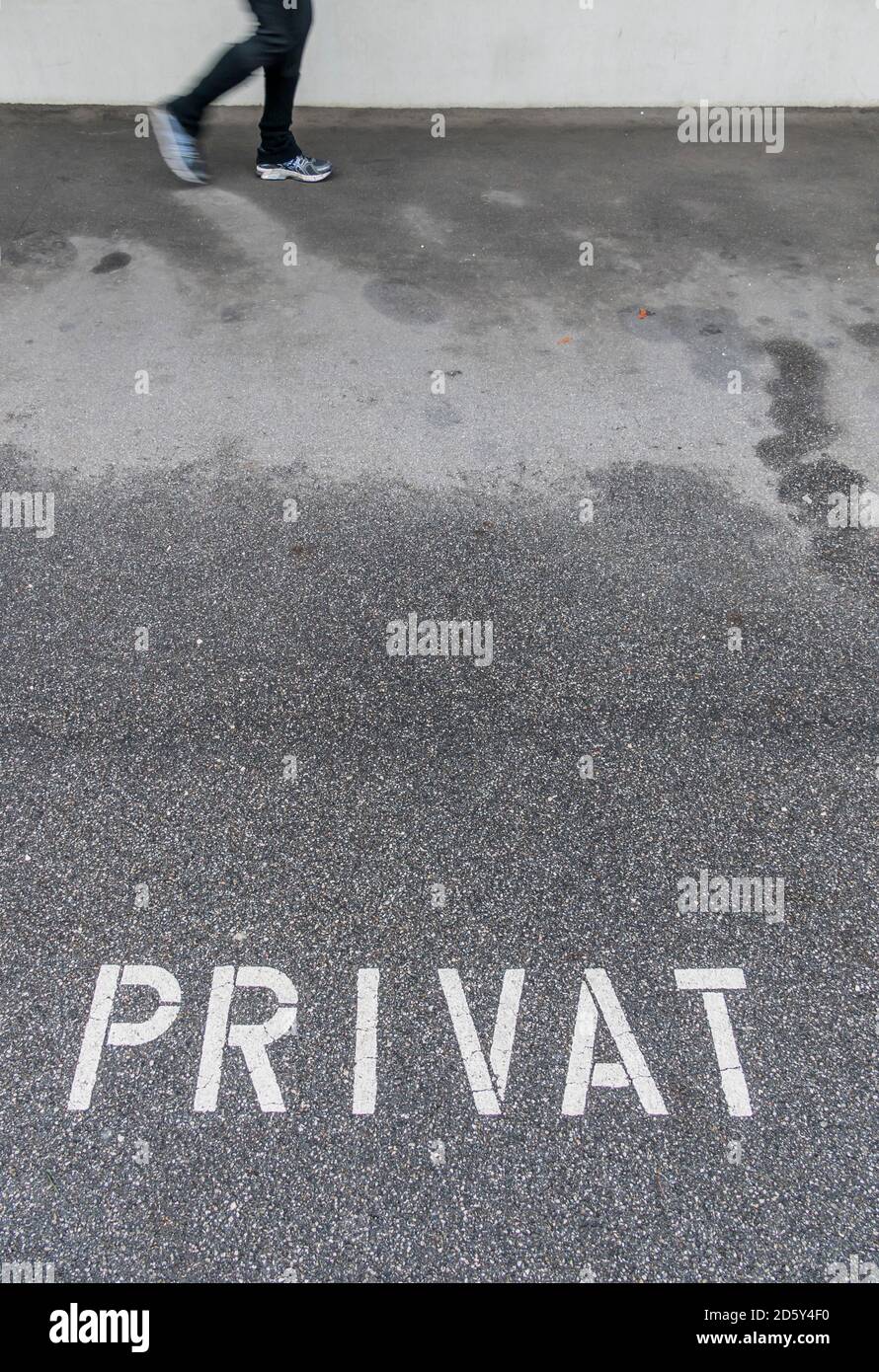 Private parking area Stock Photo - Alamy