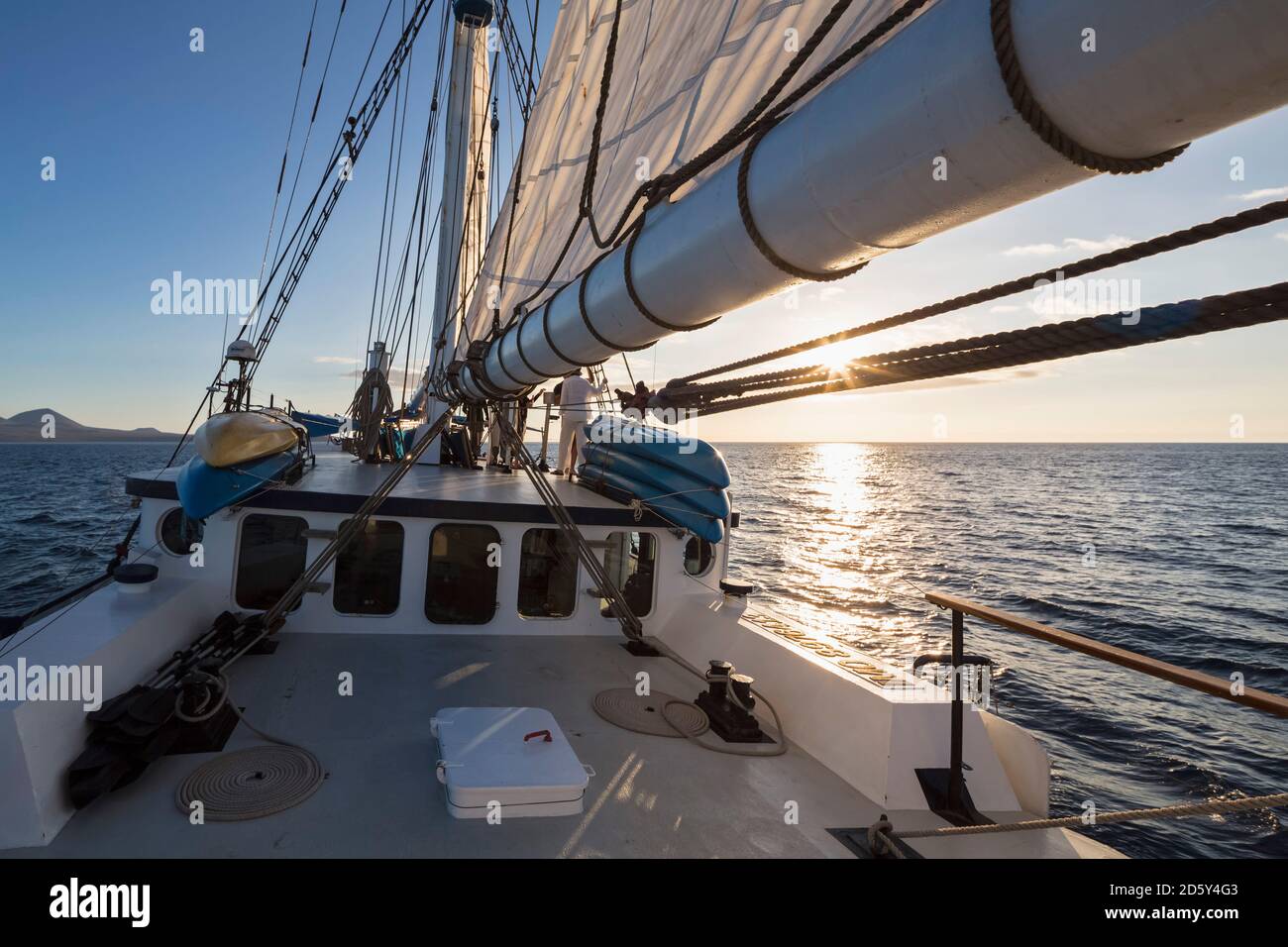 Pacific Ocean, sailing ship at Galapagos Islands Stock Photo - Alamy