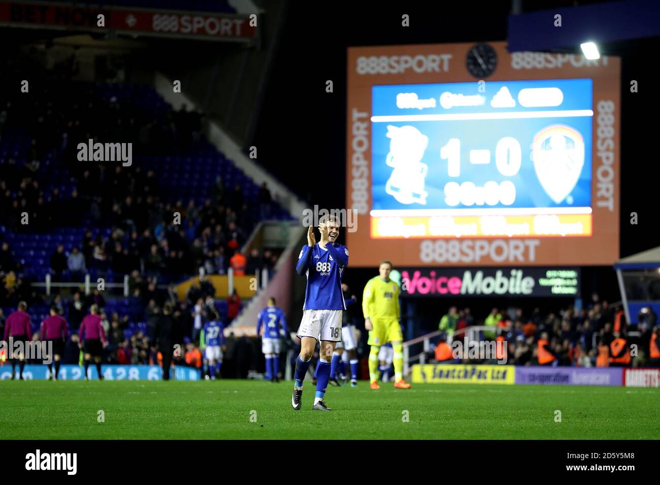Birmingham City's Sam Gallagher celebrates at the final whistle Stock ...