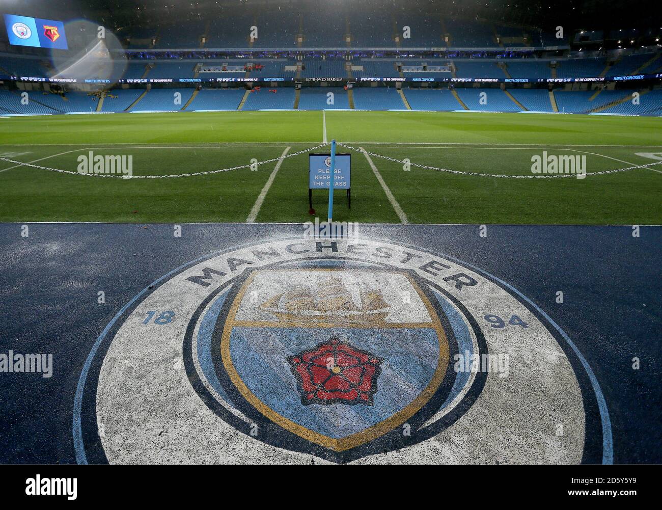 Wet weather at Manchester City's Etihad Stadium Stock Photo - Alamy