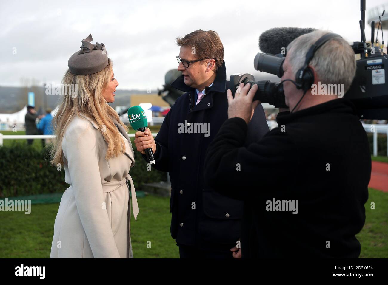 Carol Vorderman (left) is interviewed by ITV Racing presenter Ed ...