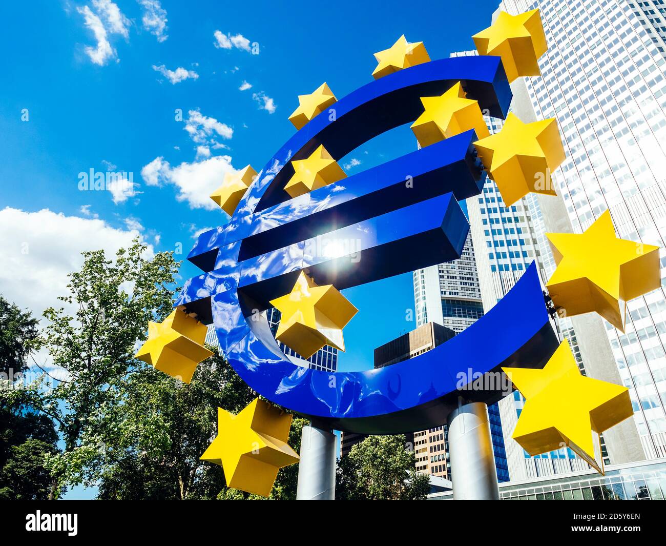 Germany, Frankfurt, euro sign in front of Eurotower Stock Photo - Alamy