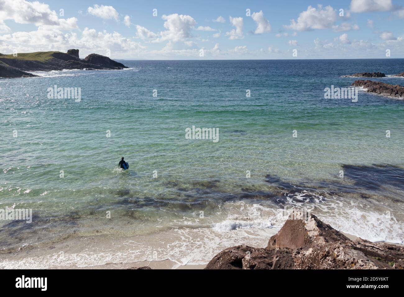 A Lone Body Border at Clachtoll Beach on the North Coast 500 Tourist ...