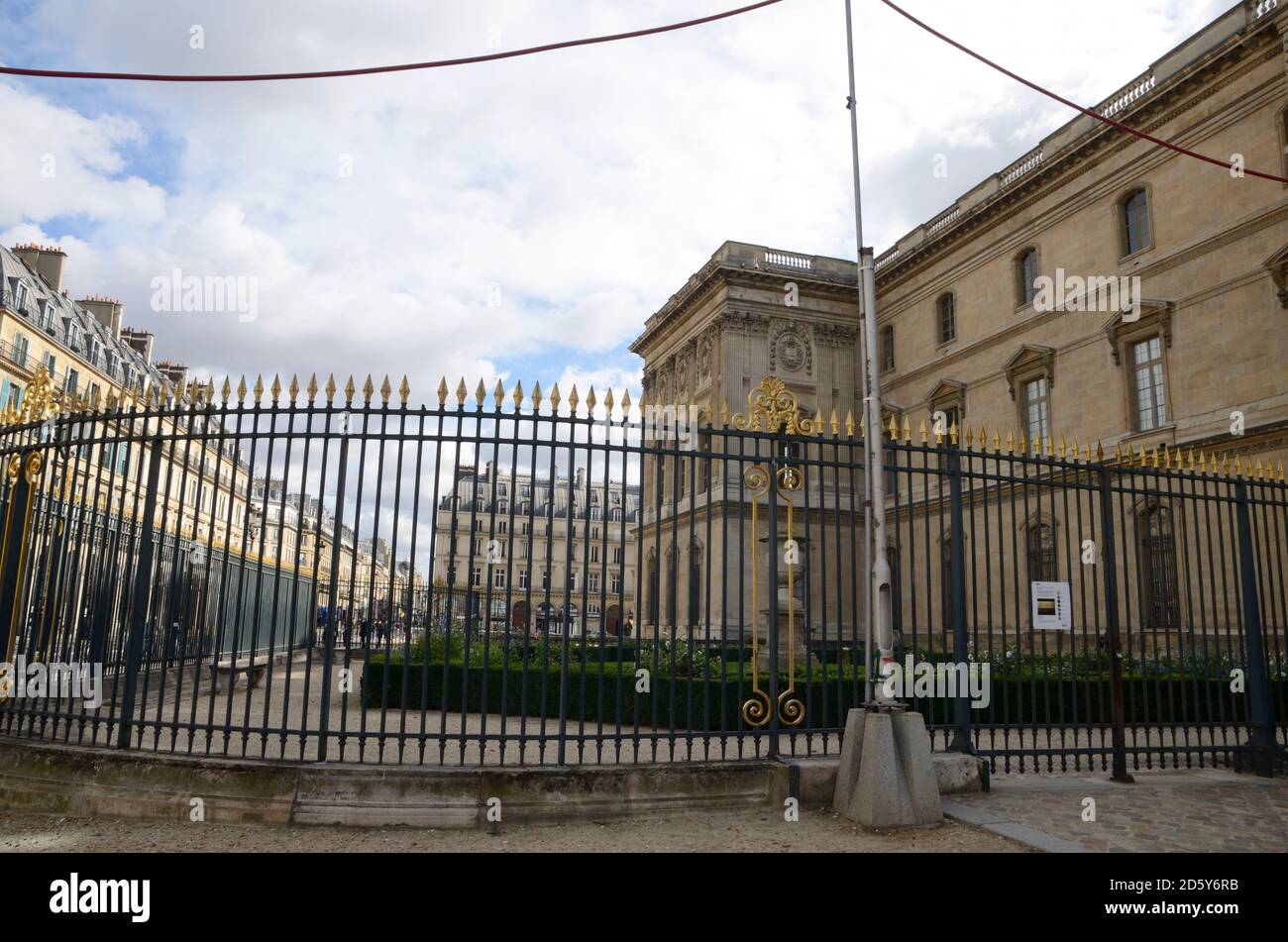 Paris, France - September 26, 2020: The oratory gardens near Louvre ...
