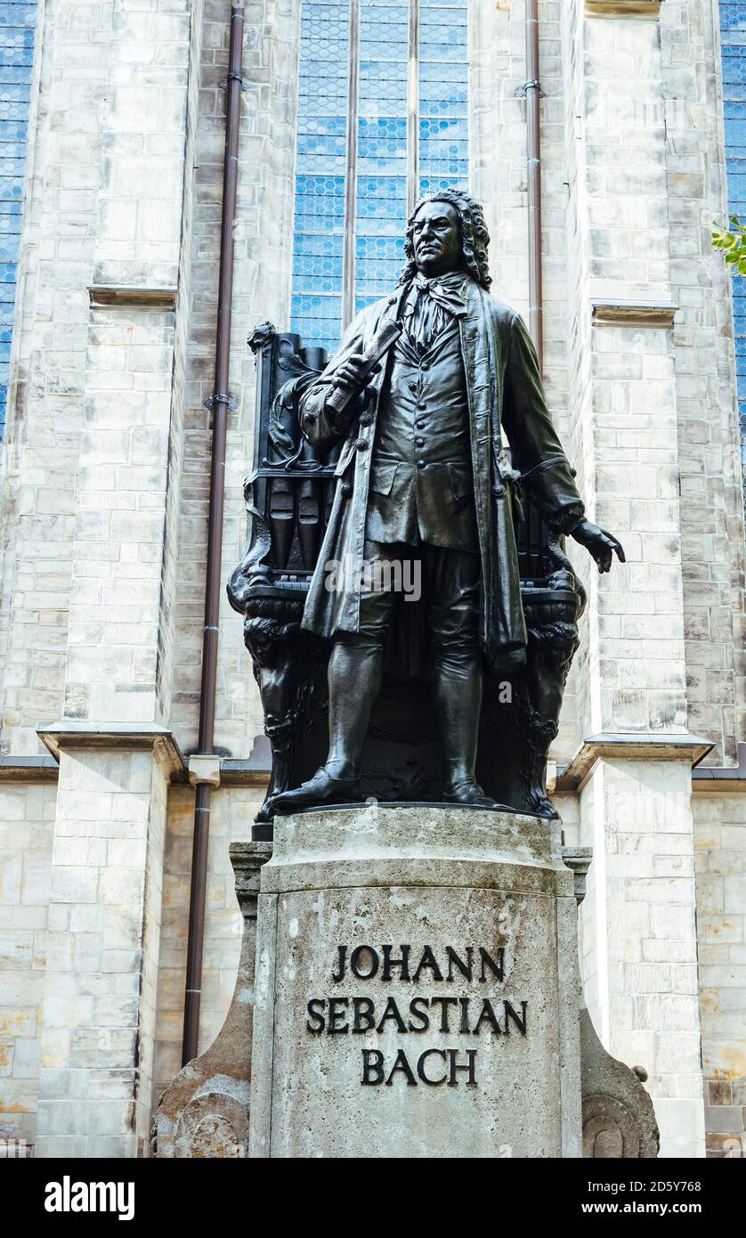 Germany, Leipzig, Bach Memorial in front of Thomas Church Stock Photo ...