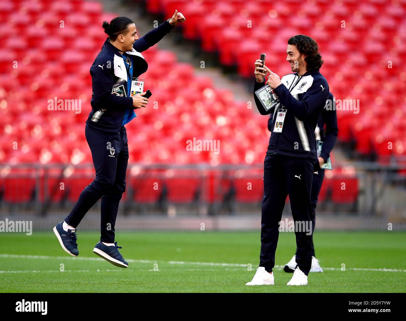 AFC Wimbledon's Egil Kaja (left) poses for a photo before the match ...