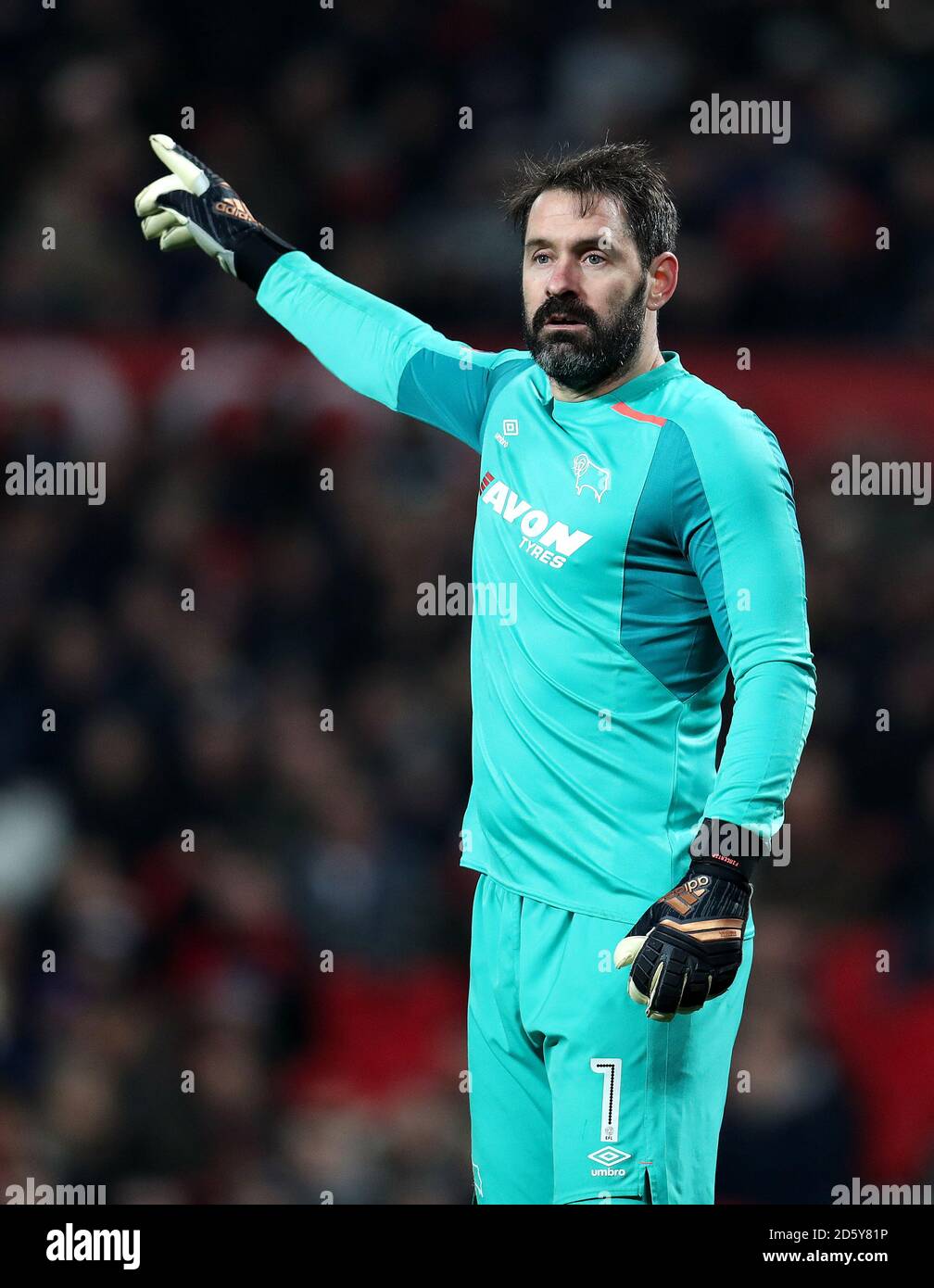 Derby County goalkeeper Scott Carson gestures Stock Photo - Alamy