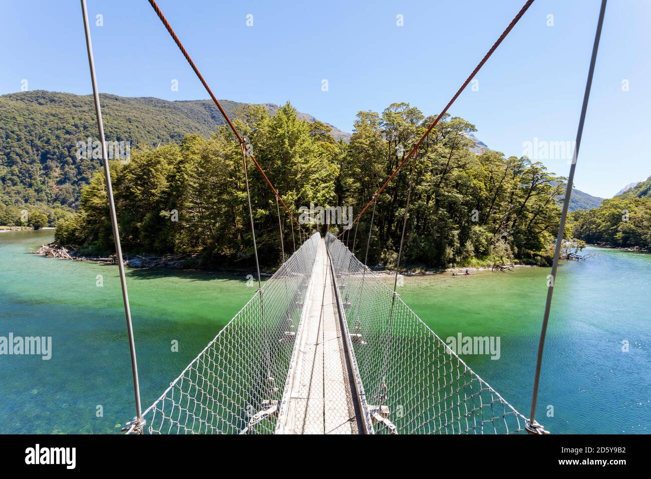 Milford track swing bridge hi-res stock photography and images - Alamy
