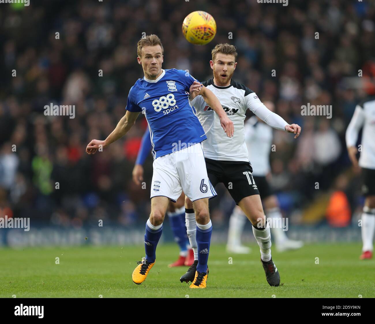 Birmingham City's Maikel Kieftenbeld and Derby County's Sam Winnall ...