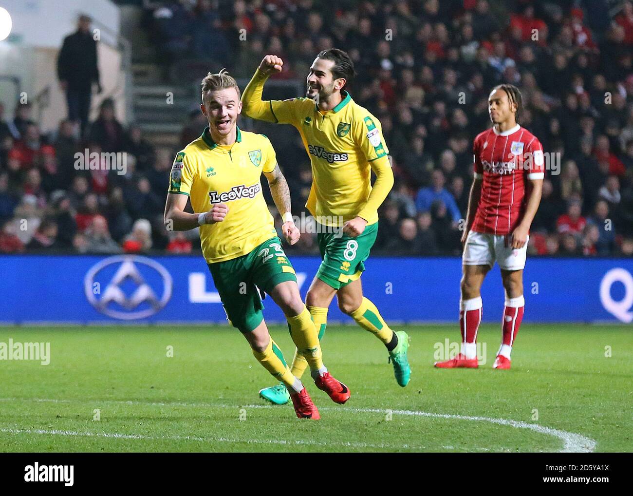 Norwich citys james maddison celebrates scoring hi-res stock ...