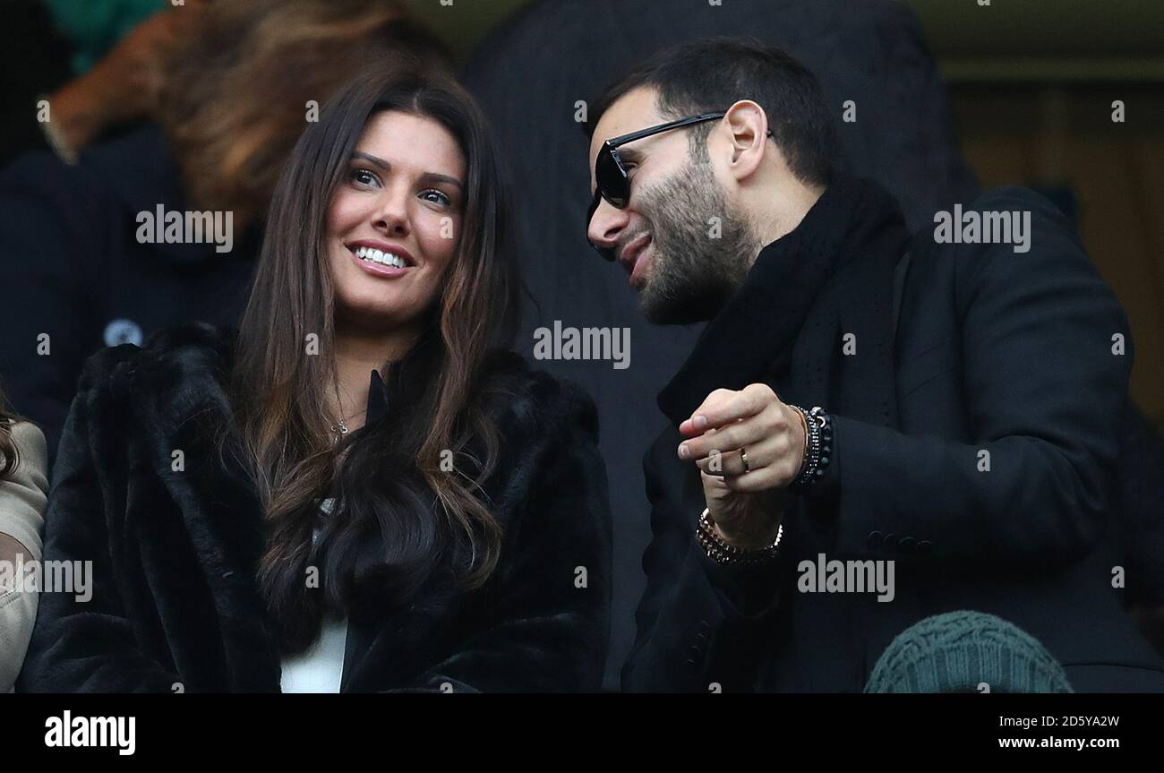 Rebekah Vardy, wife of Leicester City's Jamie Vardy in the stands Stock ...