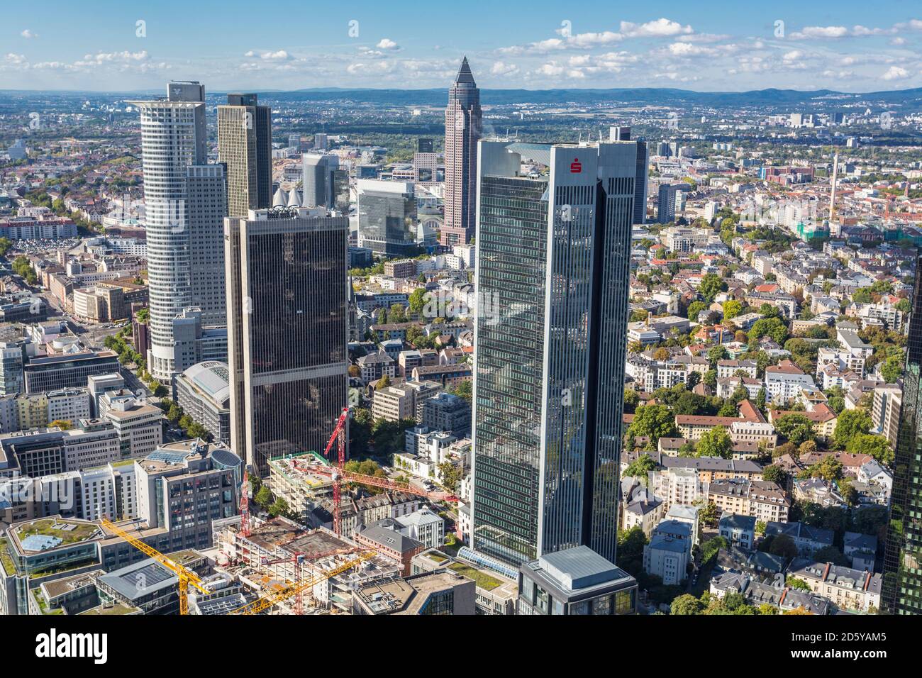 Germany, Frankfurt, view to the city with financial district from ...