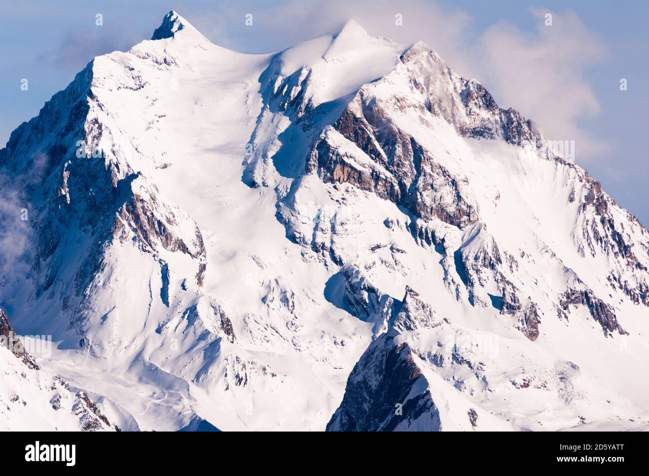 Aerial View of Mountain chain above meribel valley from la saulire ...