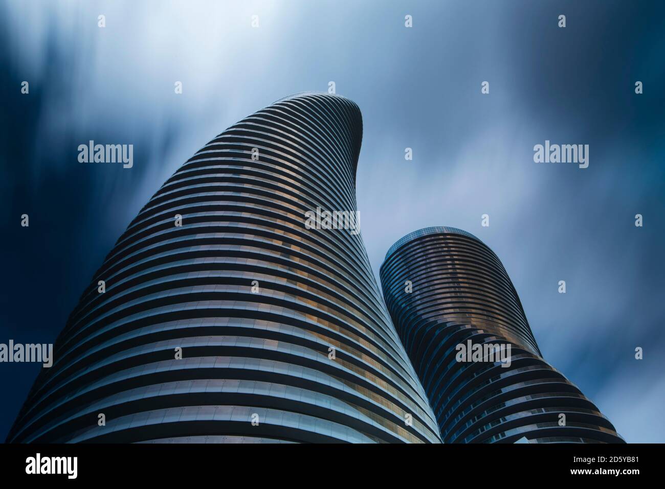 Canada, Ontario, Toronto, Absolute World Towers and moving clouds Stock ...