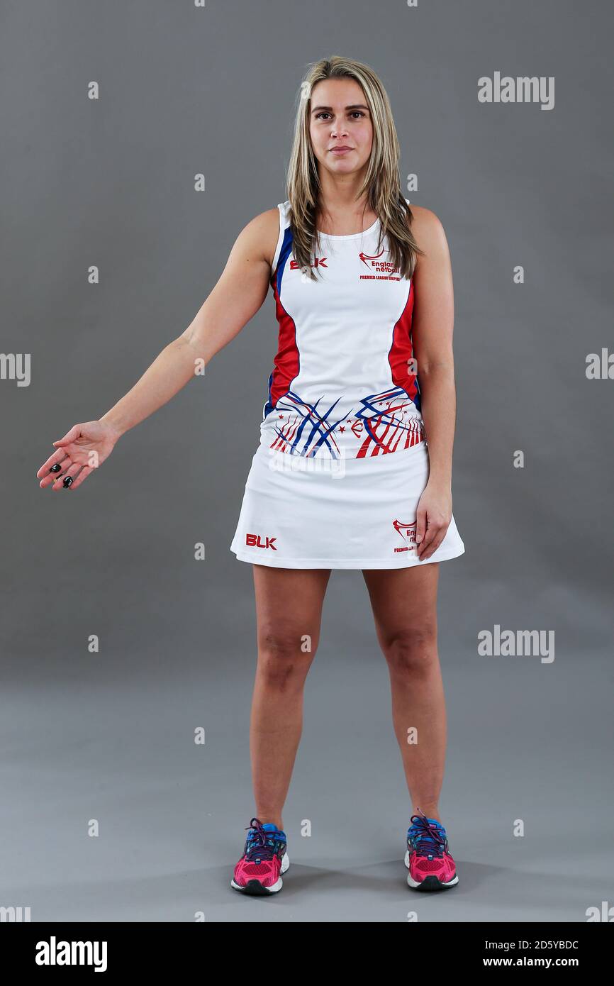 Umpire Farrah Jaura signalling throw in - goal line Stock Photo - Alamy