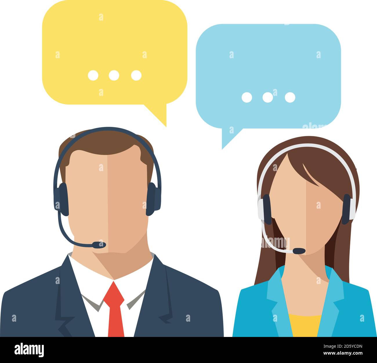 Telecom operators professions avatars for male and female Stock Vector ...