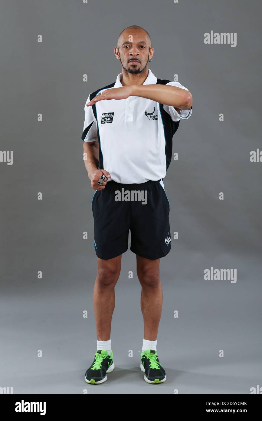 Umpire Ian Fuller signalling ball over a third Stock Photo - Alamy