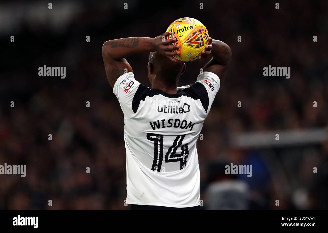 Derby County's Andre Wisdom Stock Photo - Alamy