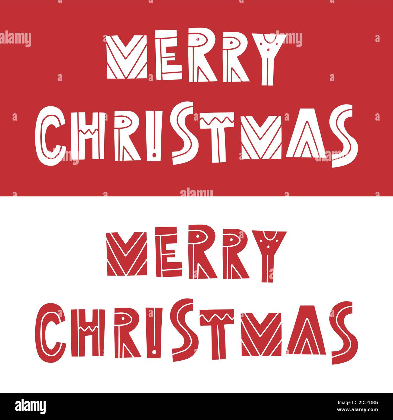 Merry Christmas hand drawn lettering. Vector illustration template ...